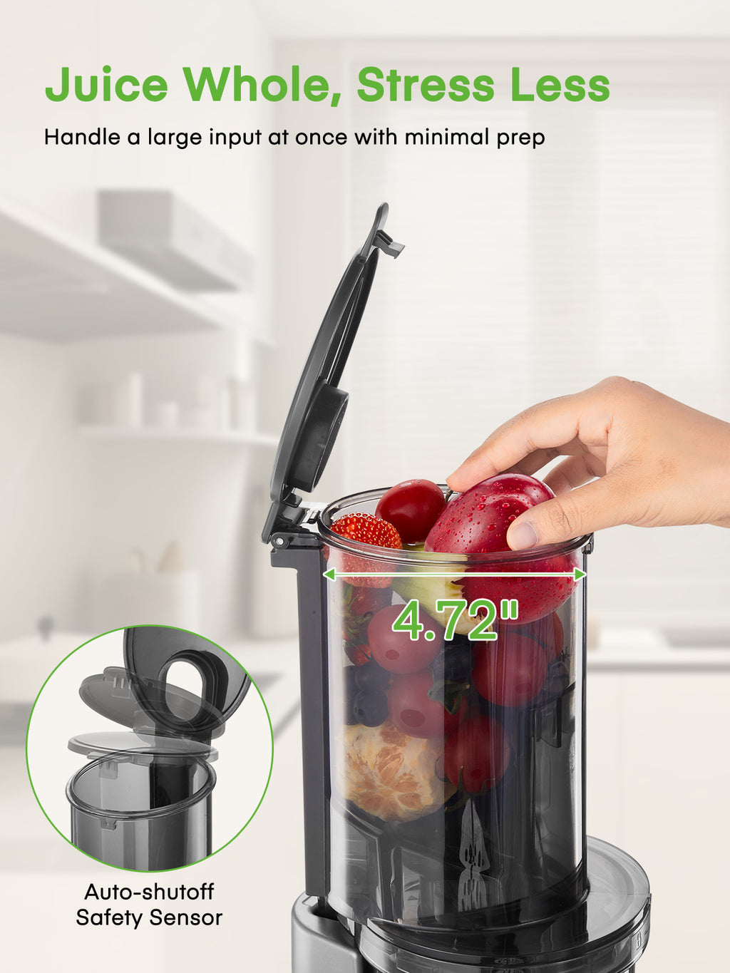Cold Press Juicer Juicer Achines, FOHERE Juicer Whole Fruit And ...