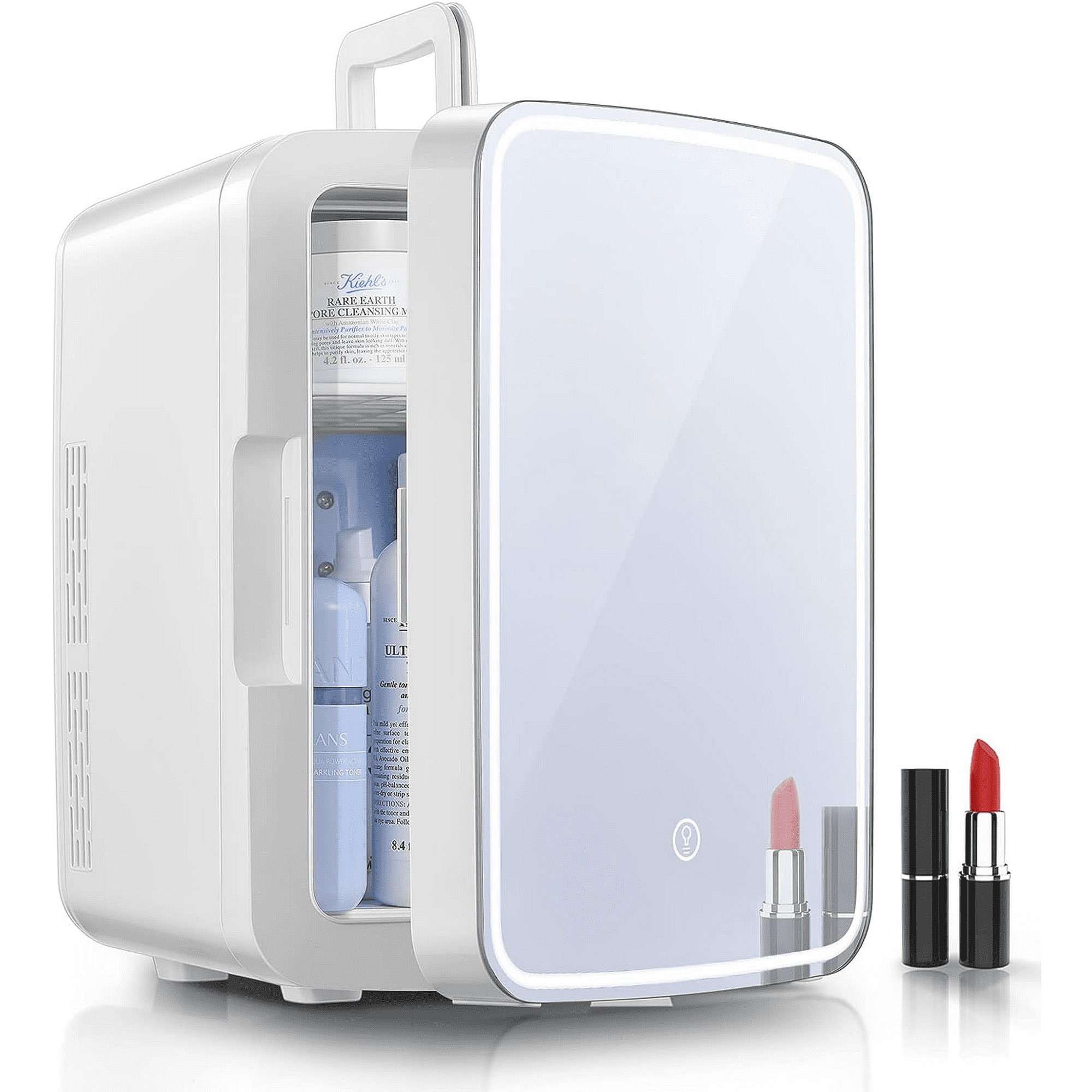 FOHERE 10L/11 Cans Mini Skincare Fridge with Mirror, 3-Mode LED, AC/DC ...