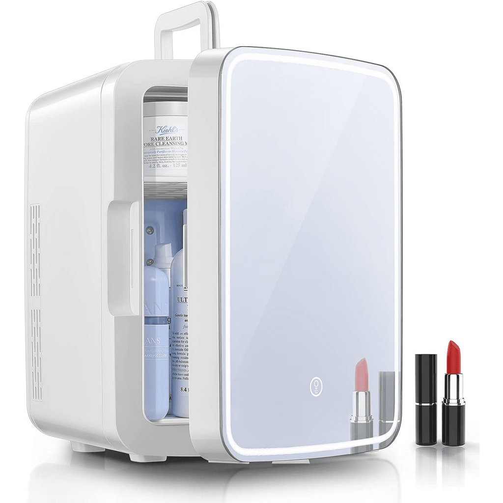 FOHERE 10L/11 Cans Mini Skincare Fridge with Mirror, 3-Mode LED, AC/DC ...