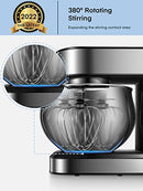 Stand Mixer FOHERE, 6-Speed Stainless Steel Mixer with Dough Hook, Mix ...