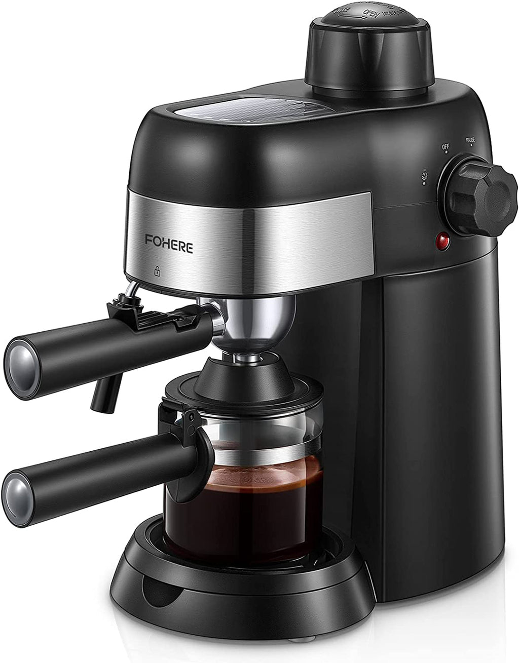 FOHERE Espresso Machine, 3.5 Bar 4 Cup Steam Espresso Machine, Espress ...